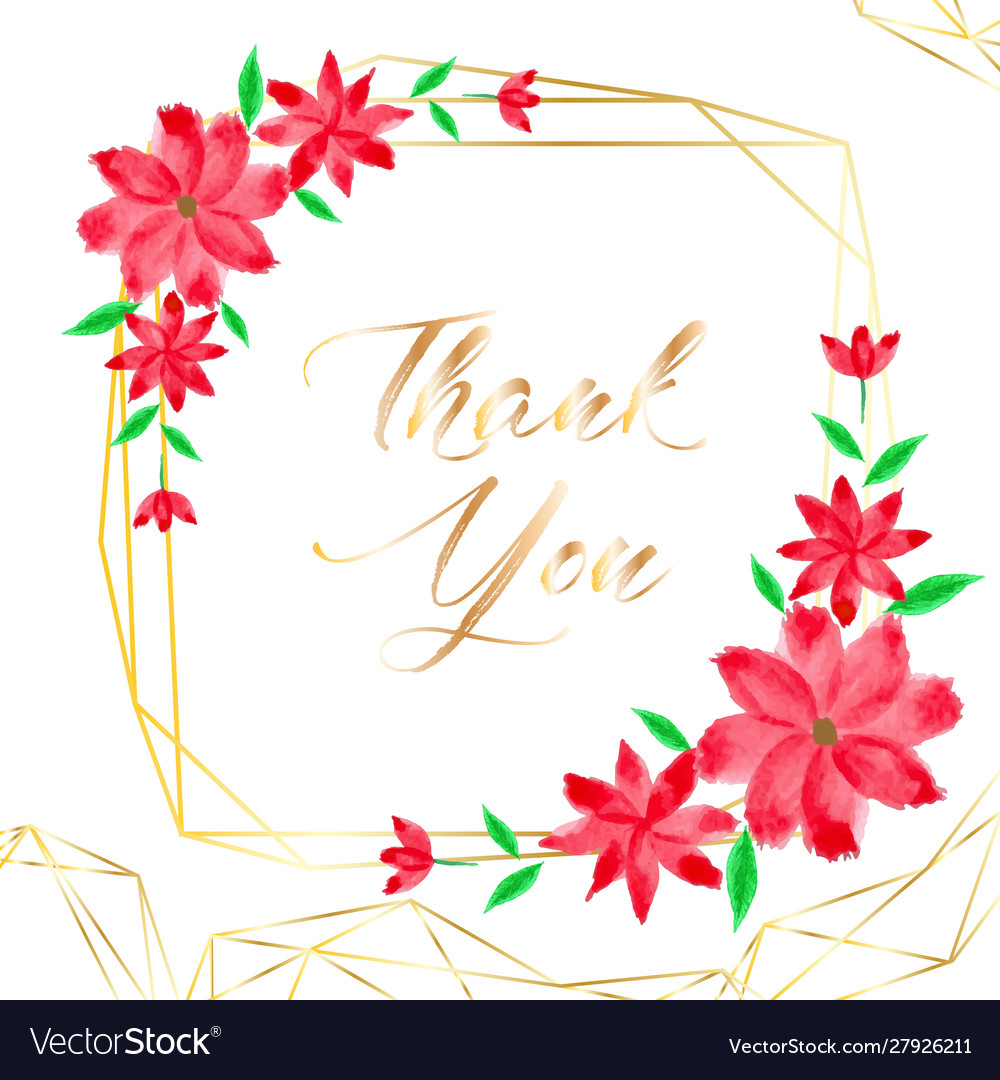 Geometric frame with flower watercolor Royalty Free Vector