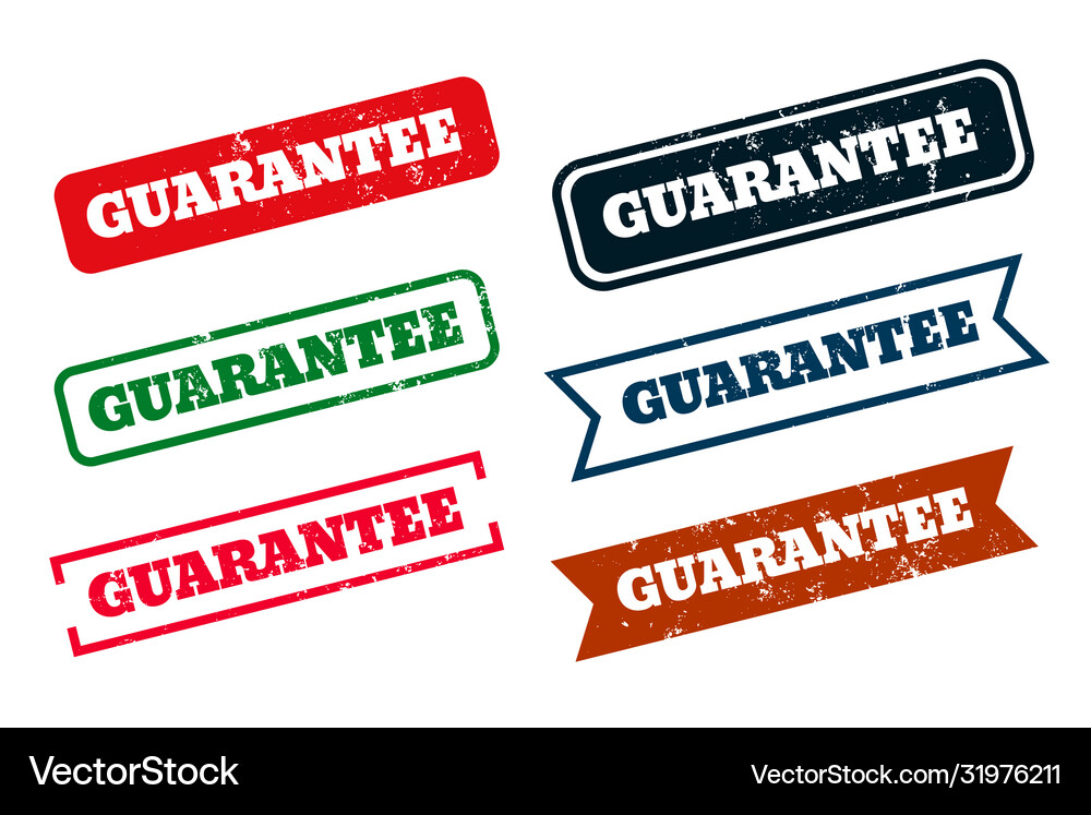 Guarantee grunge distressed rubber stamps set Vector Image