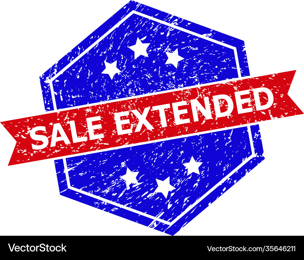 Hexagon bicolor sale extended watermark Royalty Free Vector
