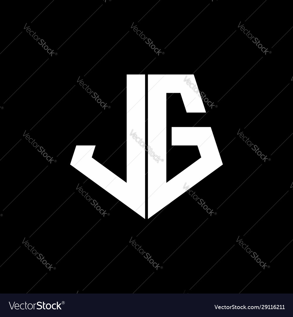 Lg logo monogram with pentagon shape style design Vector Image