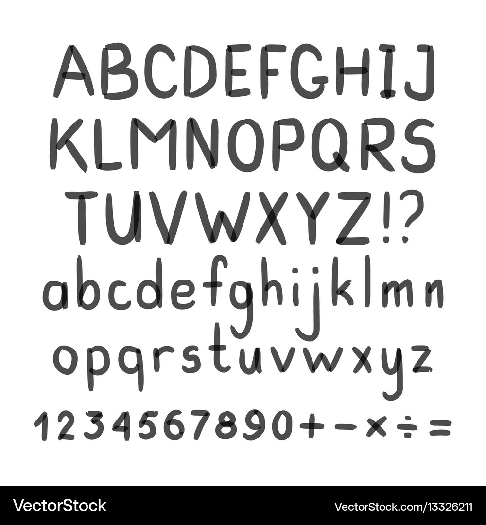 Marker hand written doodle symbols letters Vector Image
