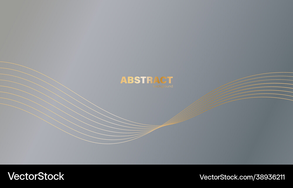 Minimal gray scene with golden lines background Vector Image