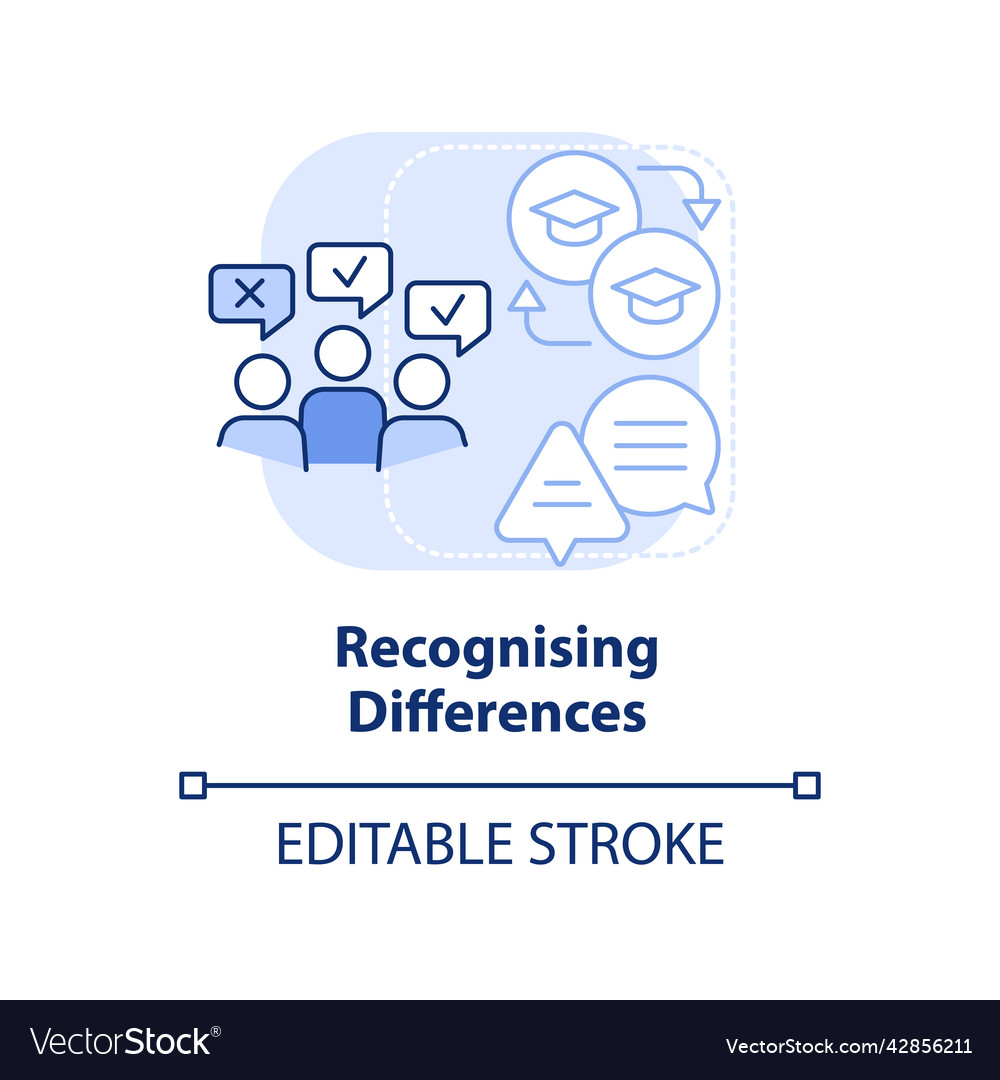 Recognising differences light blue concept icon Vector Image