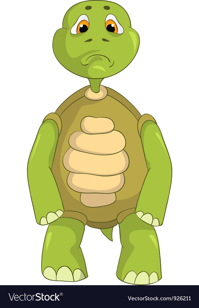 Sad turtle Royalty Free Vector Image - VectorStock