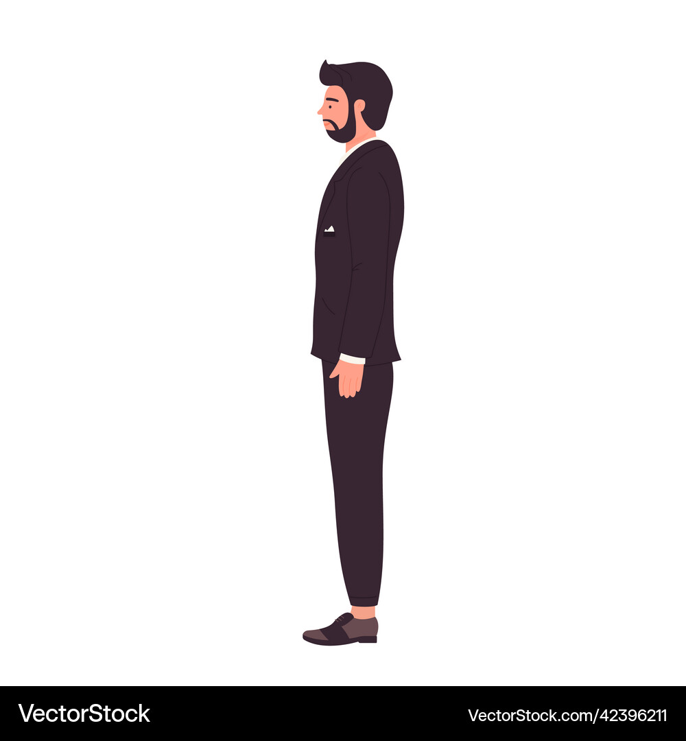 Side view of standing businessman Royalty Free Vector Image