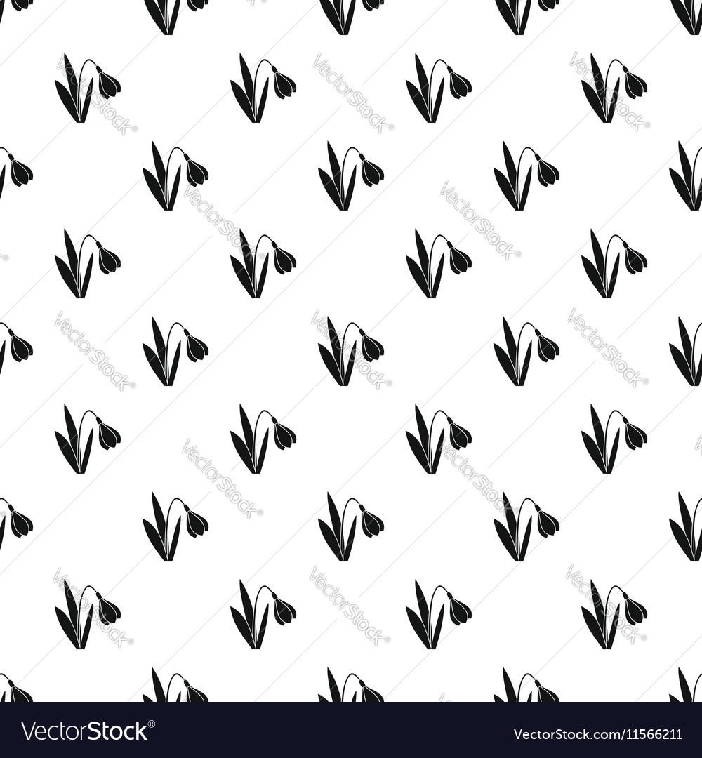 Snowdrop pattern simple style Royalty Free Vector Image