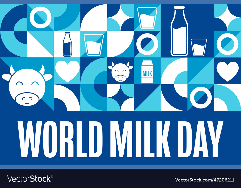 World milk day june 1 holiday concept template Vector Image