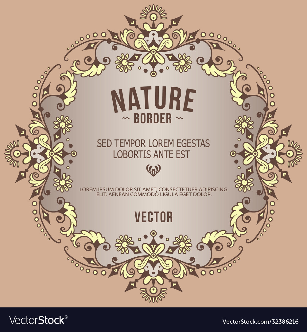 Abstract ornamental nature vintage border Vector Image