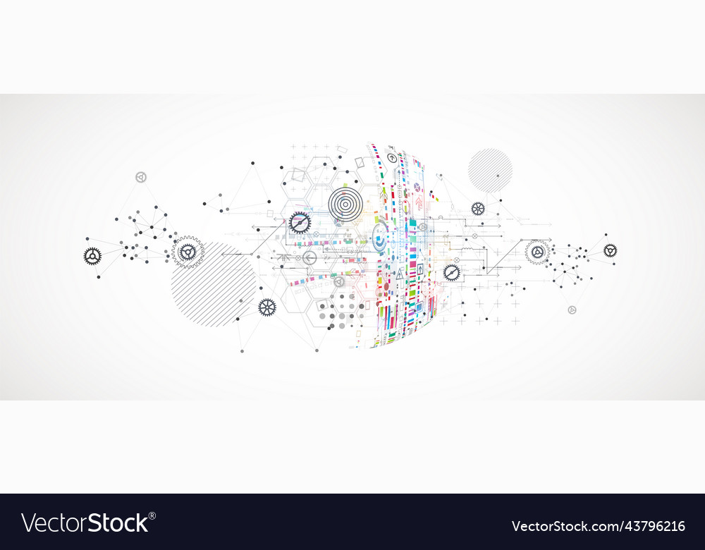 Abstract technology sphere background global Vector Image