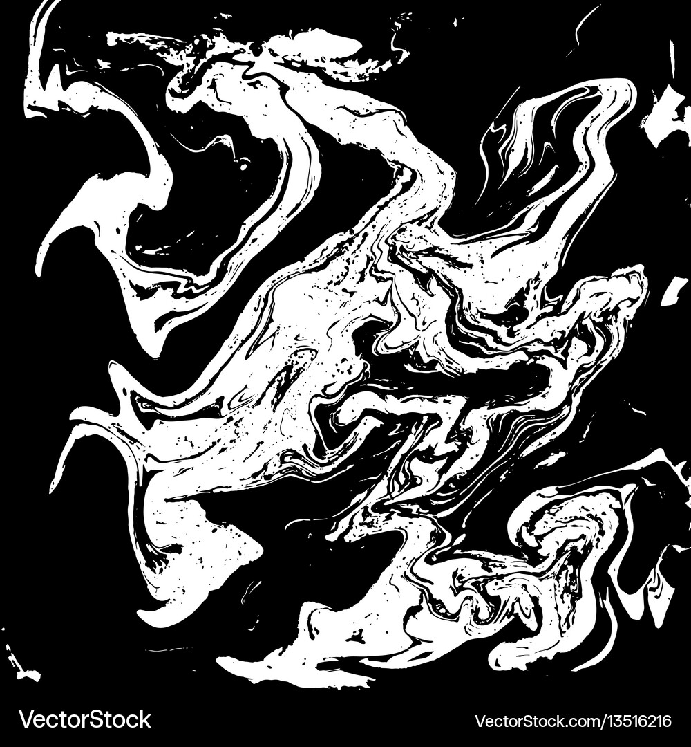 Black and white liquid texture watercolor hand Vector Image