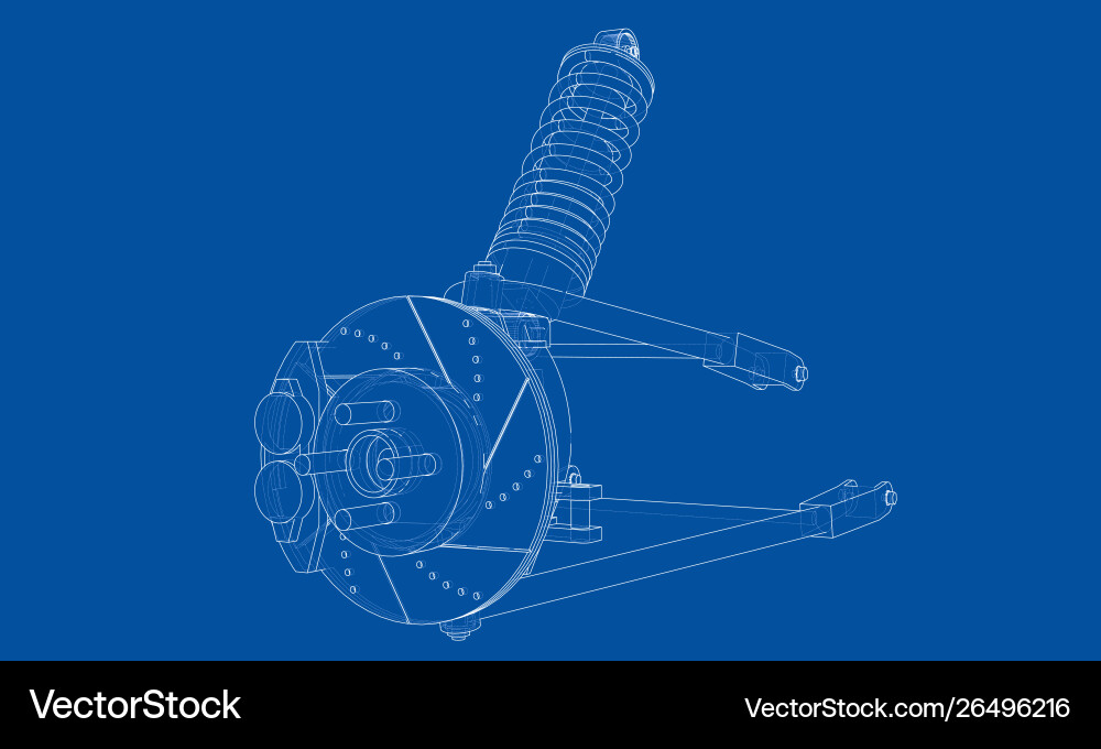 Car suspension with shock absorber Royalty Free Vector Image
