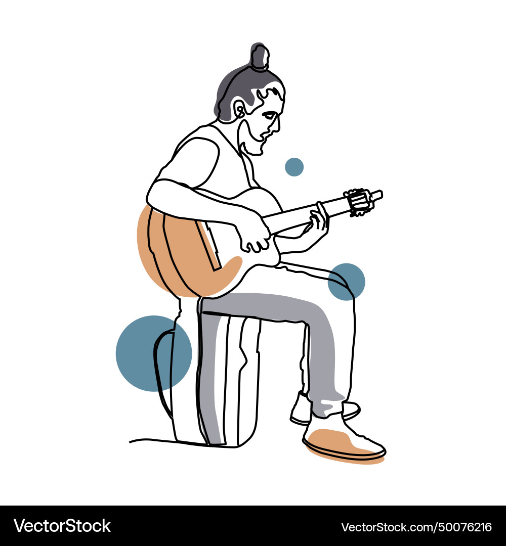 Continuous line drawing art of music Royalty Free Vector