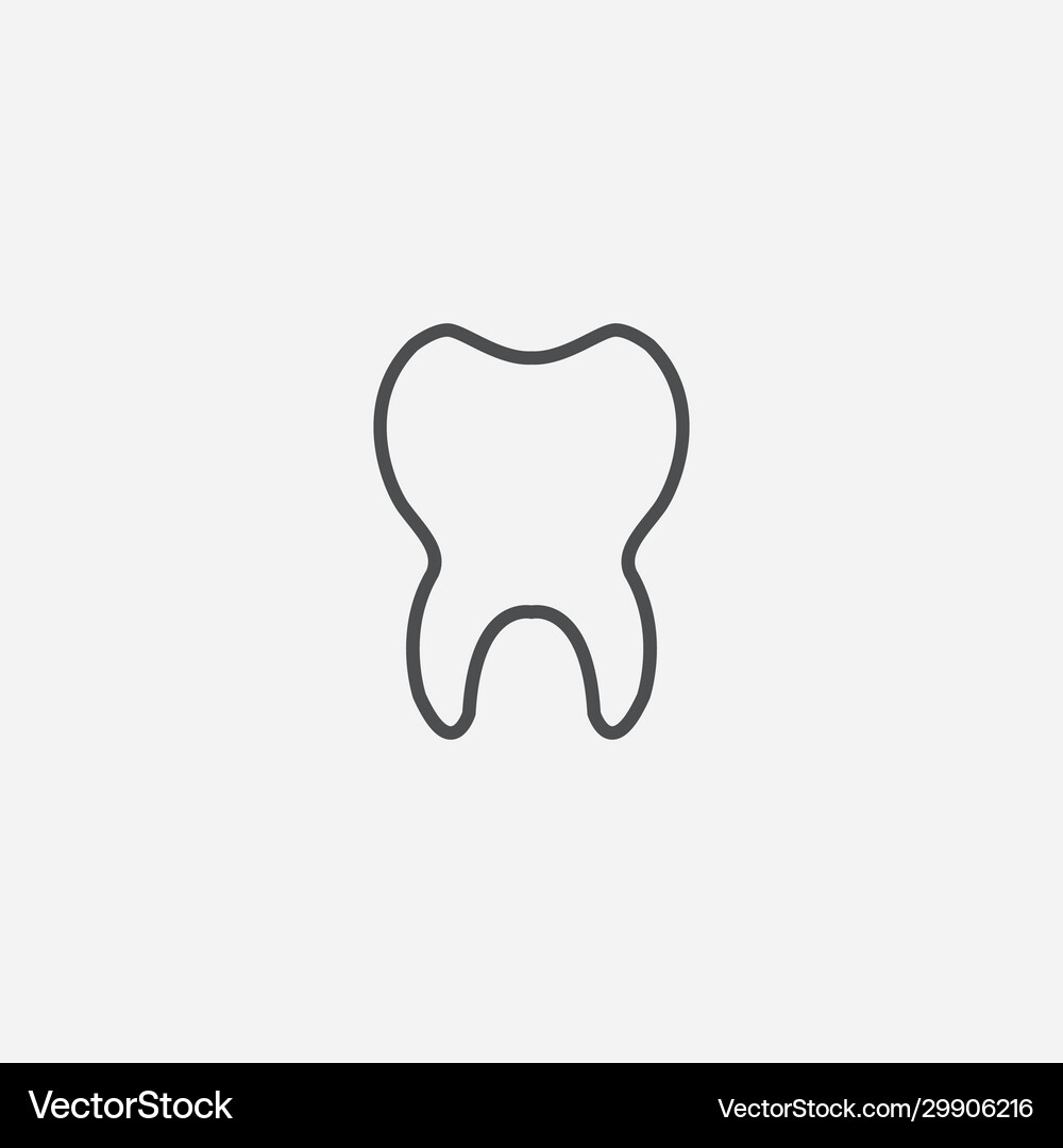 Dental Outline Icon - Tooth Royalty Free Vector Image