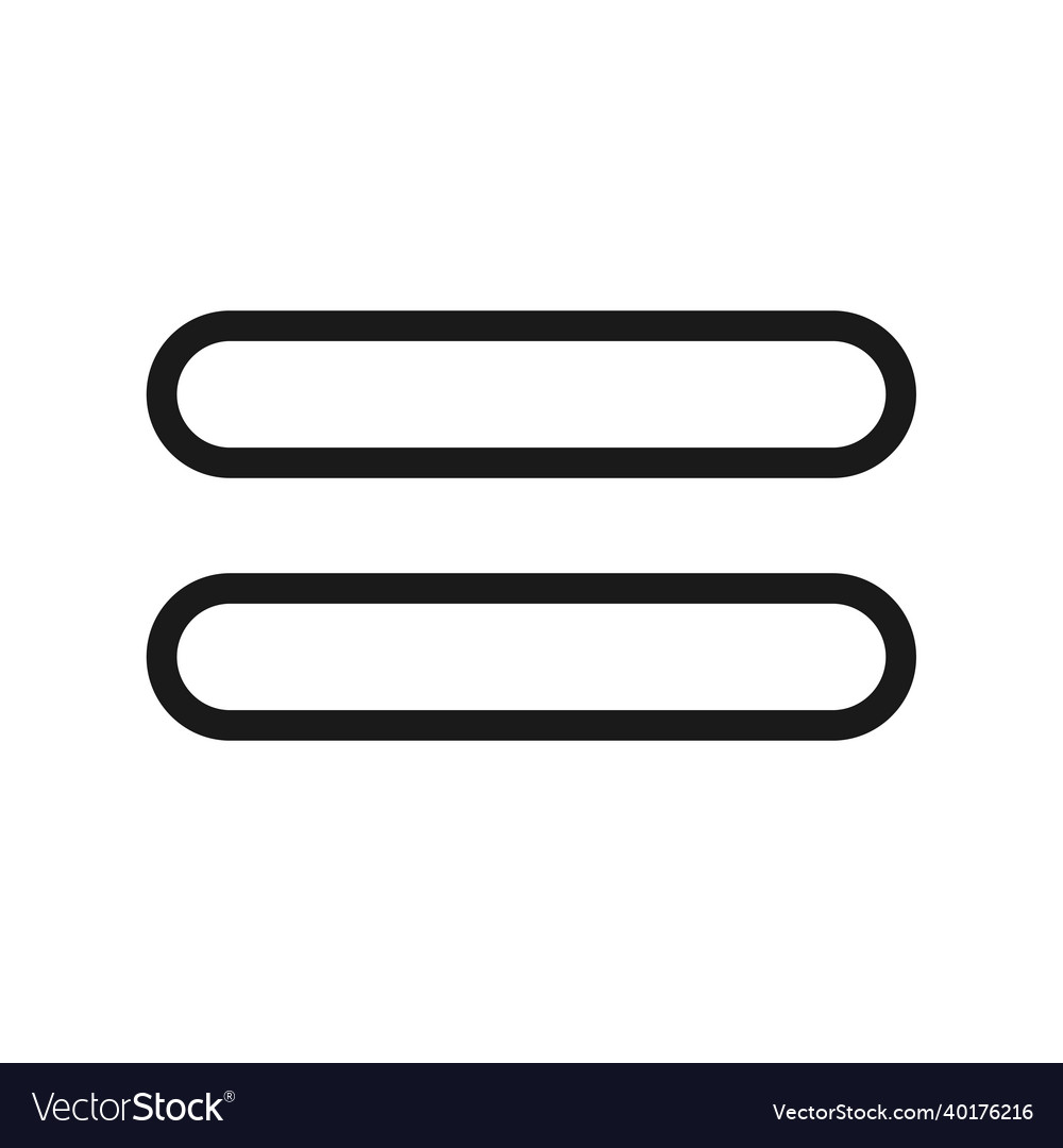 Equal icon in white background Royalty Free Vector Image