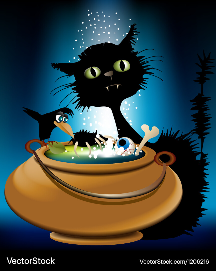 Halloween magic animals Royalty Free Vector Image