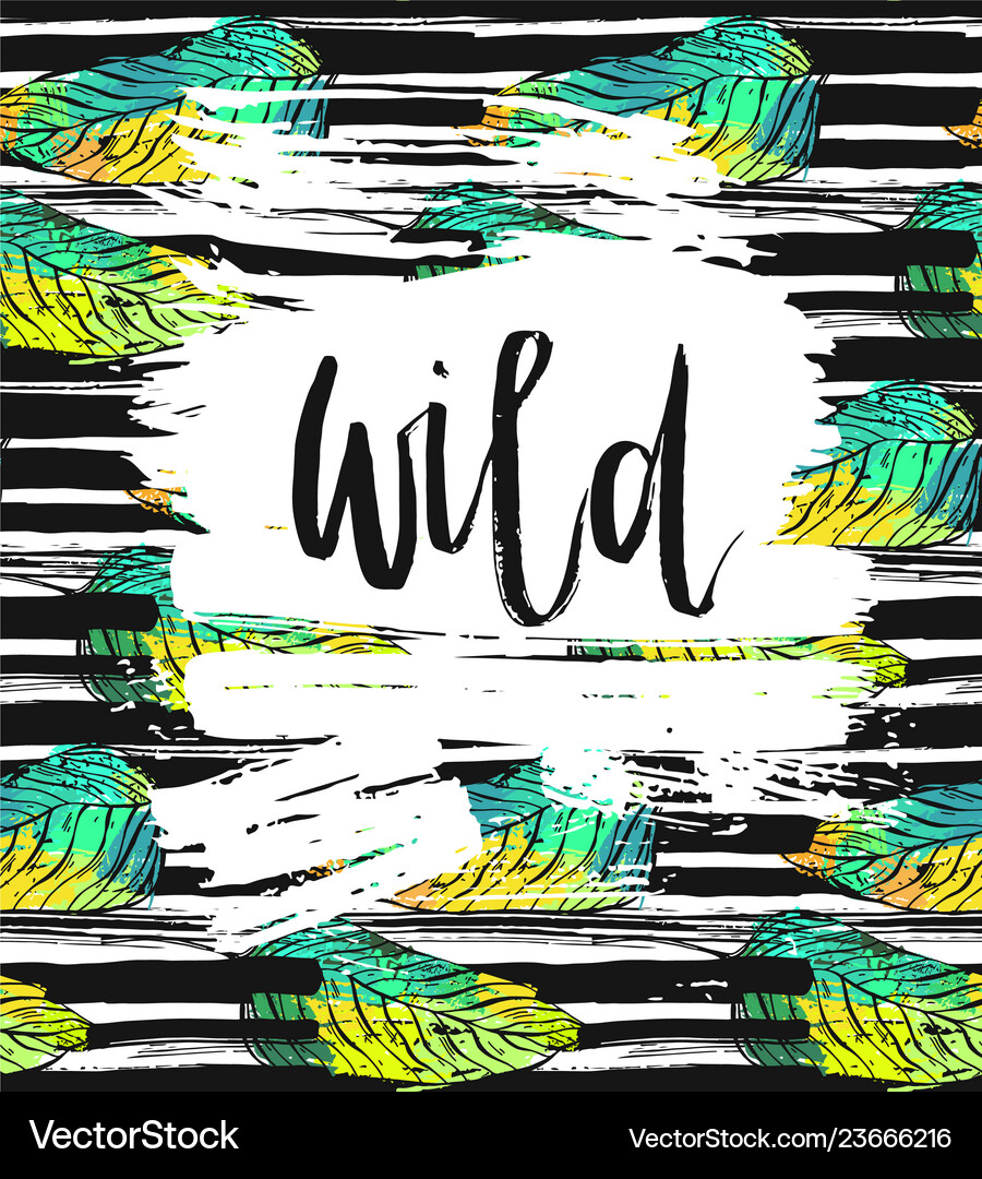 Hand drawn card template with ink lettering Vector Image