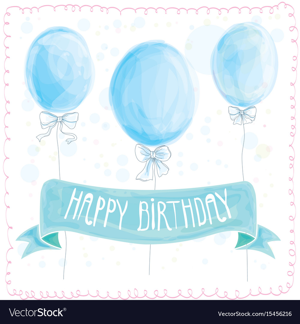 Happy birthday greeting card balloons Royalty Free Vector