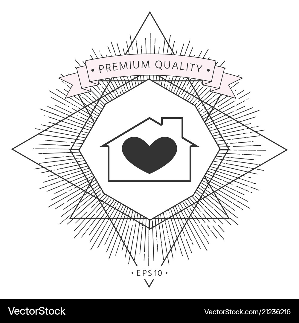 House with heart symbol Royalty Free Vector Image
