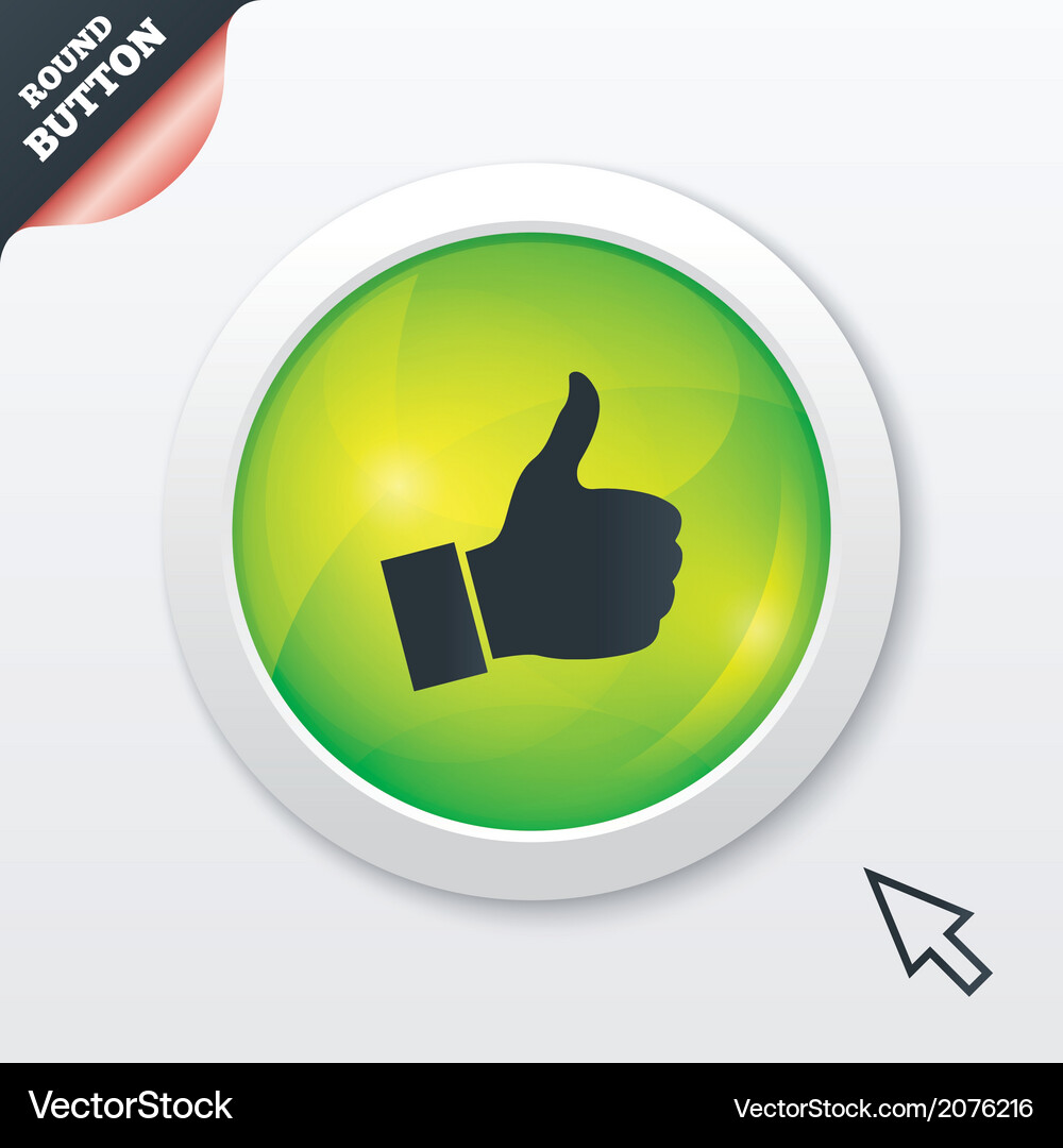 Like sign icon hand finger up symbol Royalty Free Vector