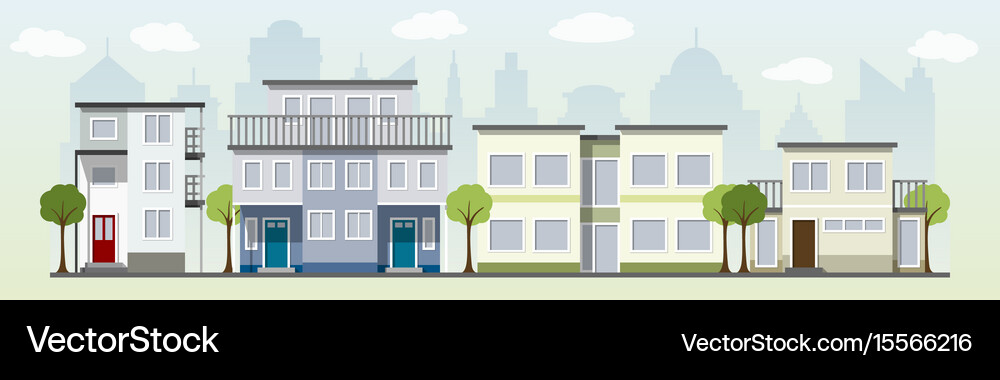Modern houses in the suburbs Royalty Free Vector Image