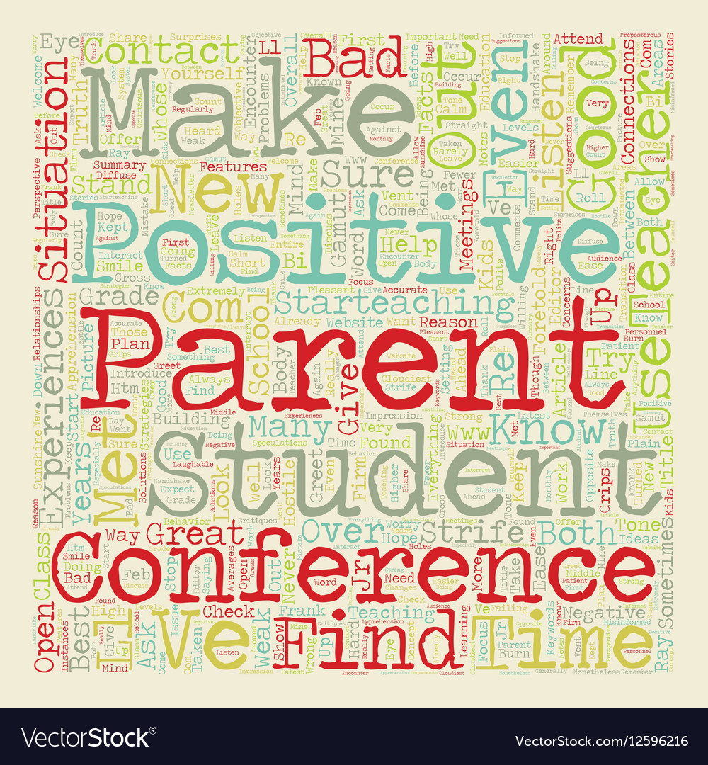 Positive Parent Conferences text background Vector Image