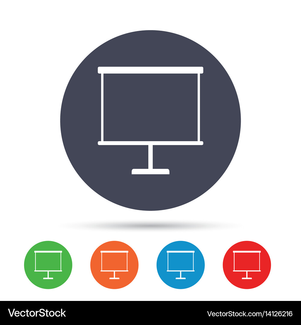 Presentation billboard sign icon ppt symbol Vector Image