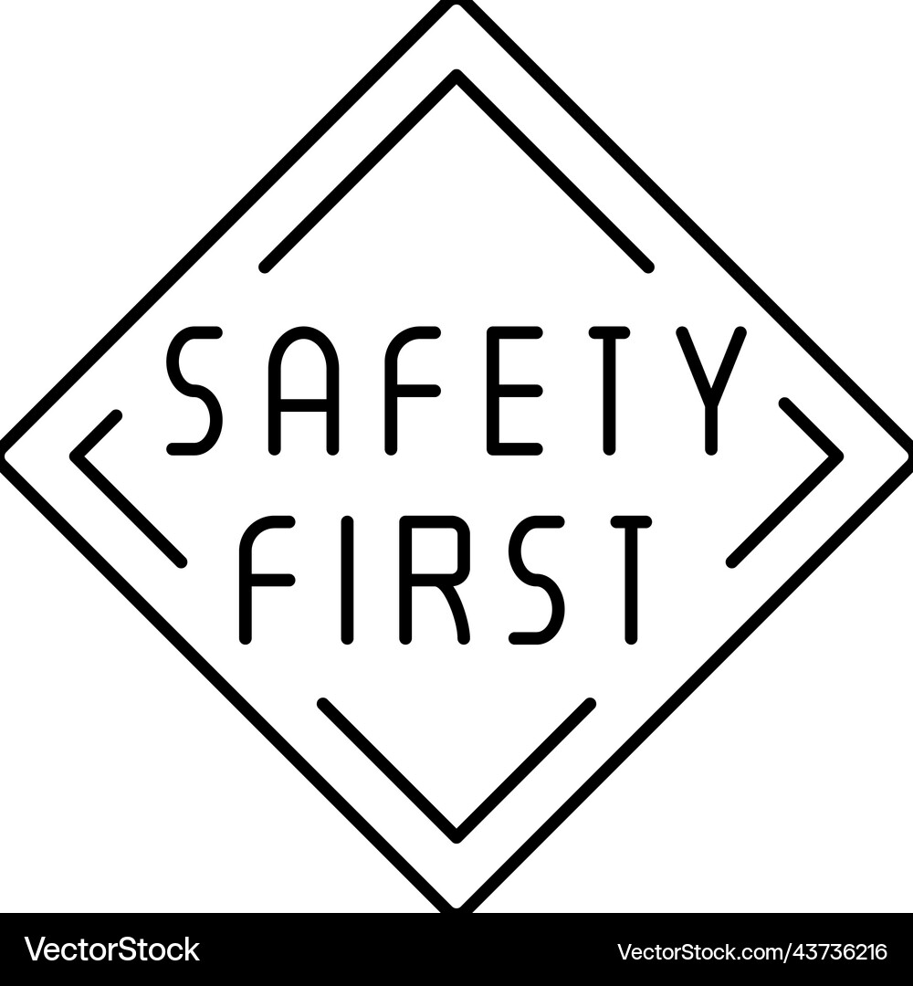 Safety road sign line icon Royalty Free Vector Image