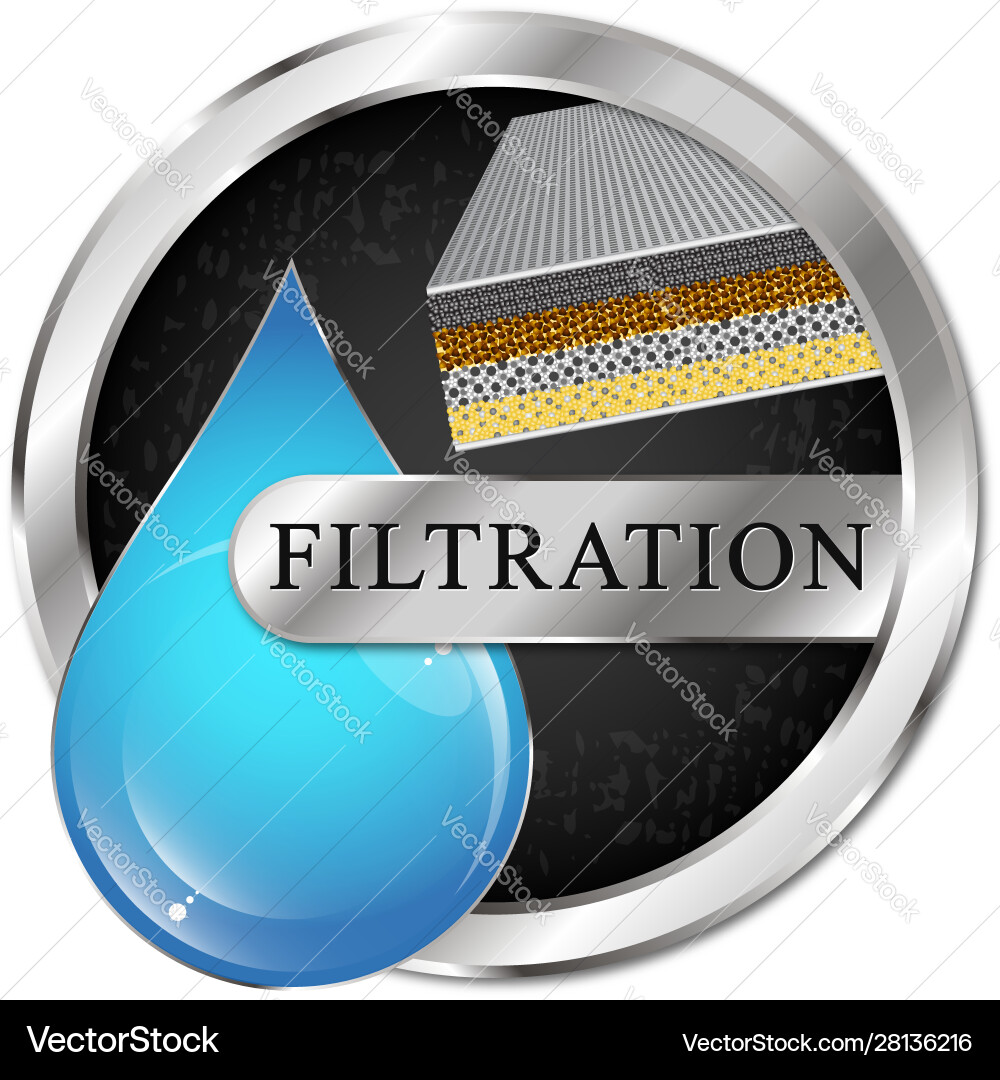Water filtration blue drop symbol Royalty Free Vector Image