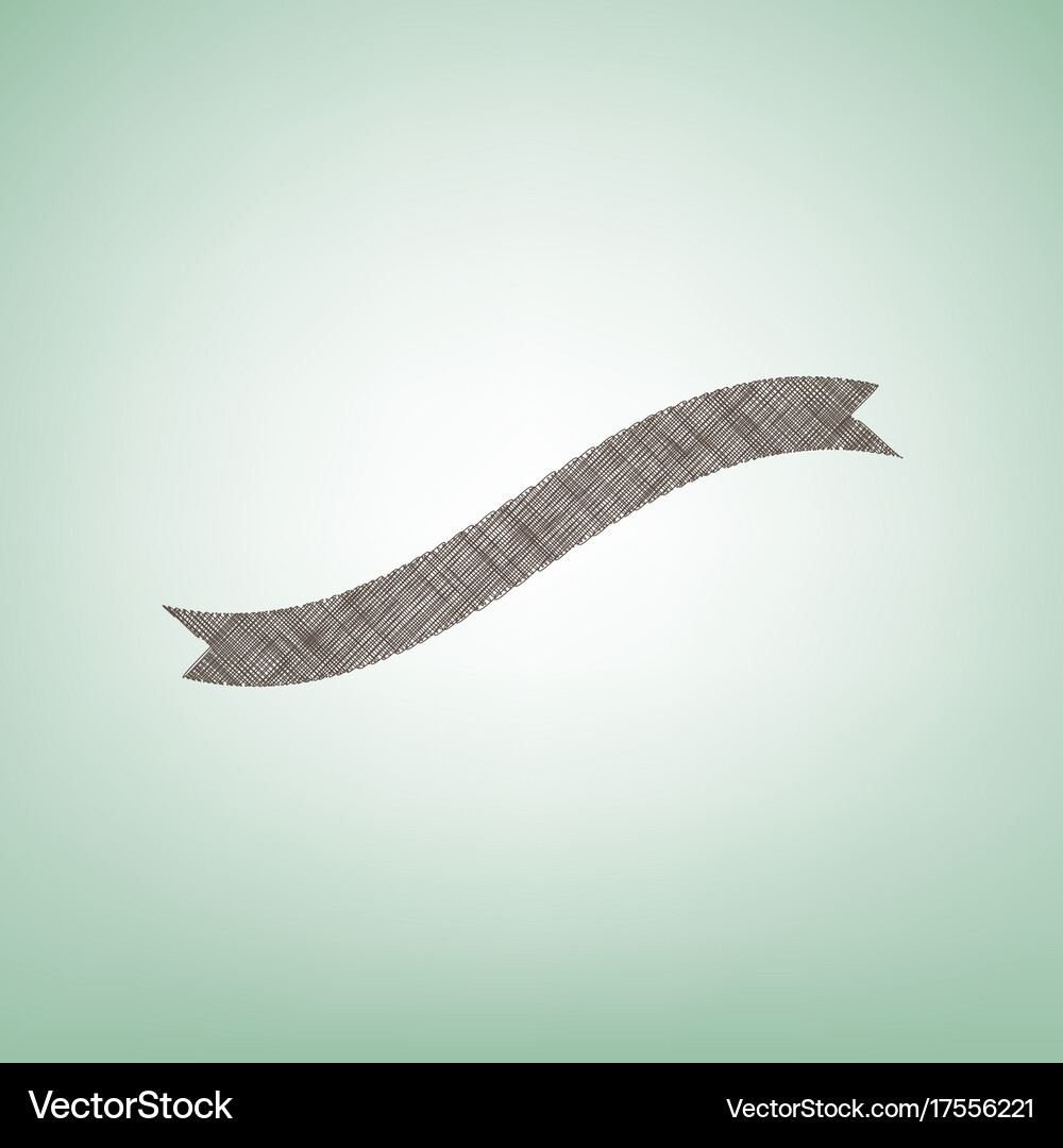 Banner ribbon sign brown flax icon Royalty Free Vector Image