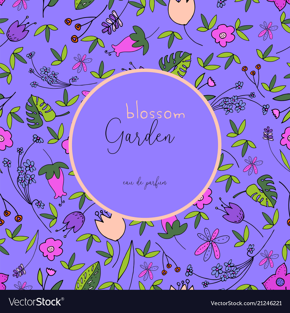 Beautiful floral pattern label Royalty Free Vector Image