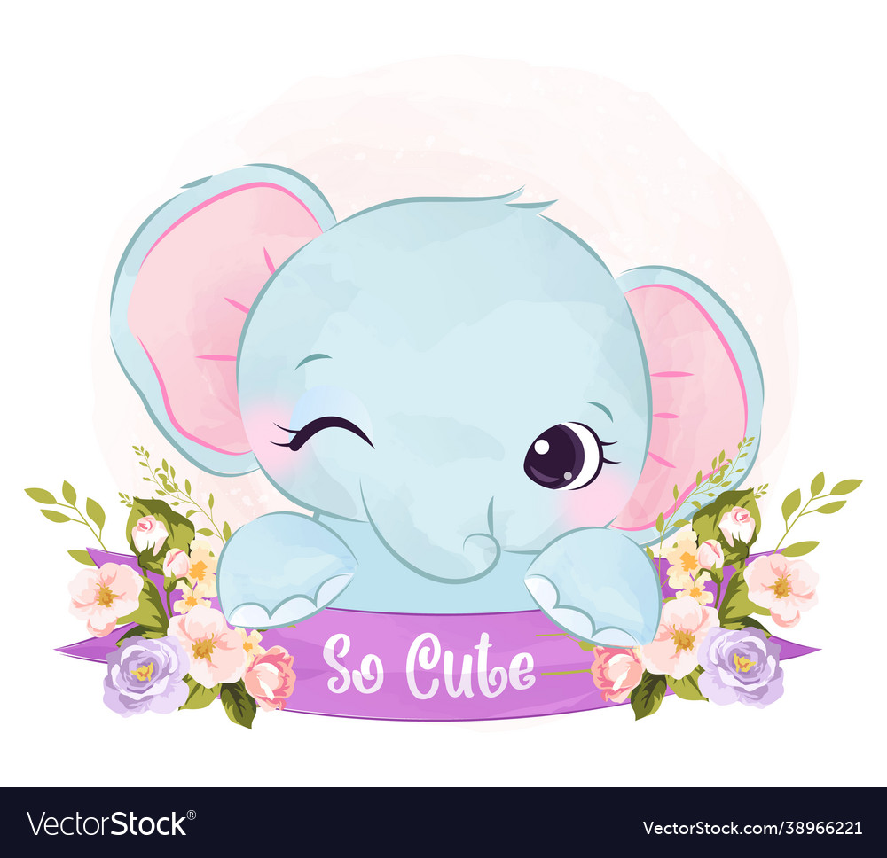 Cute elephant Royalty Free Vector Image - VectorStock