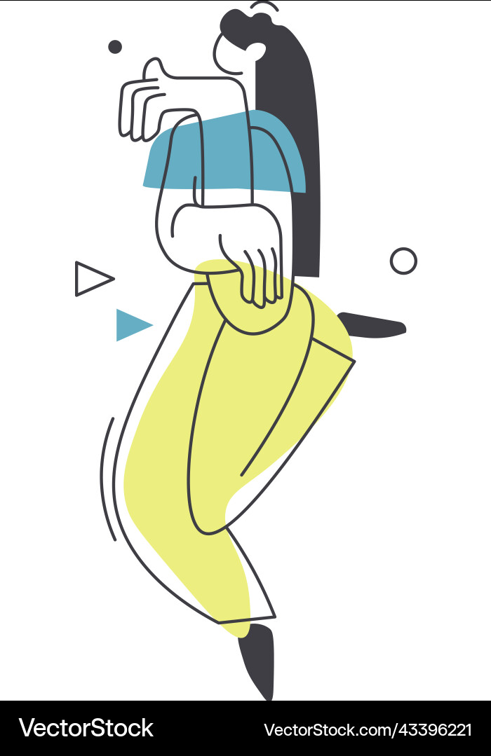 Dancing woman dancer female character moving Vector Image