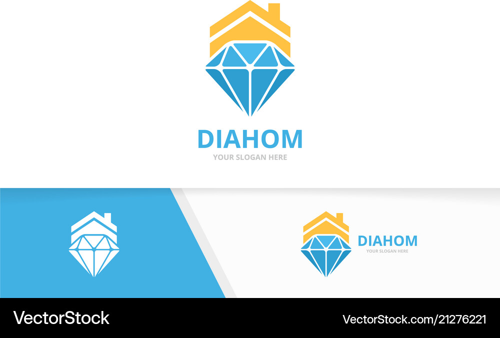 Diamond and real estate logo combination Vector Image