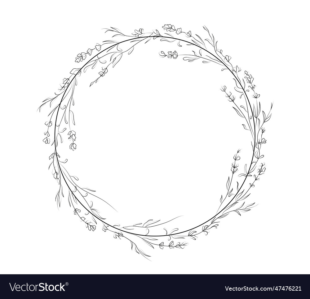 Floral circular frame Royalty Free Vector Image