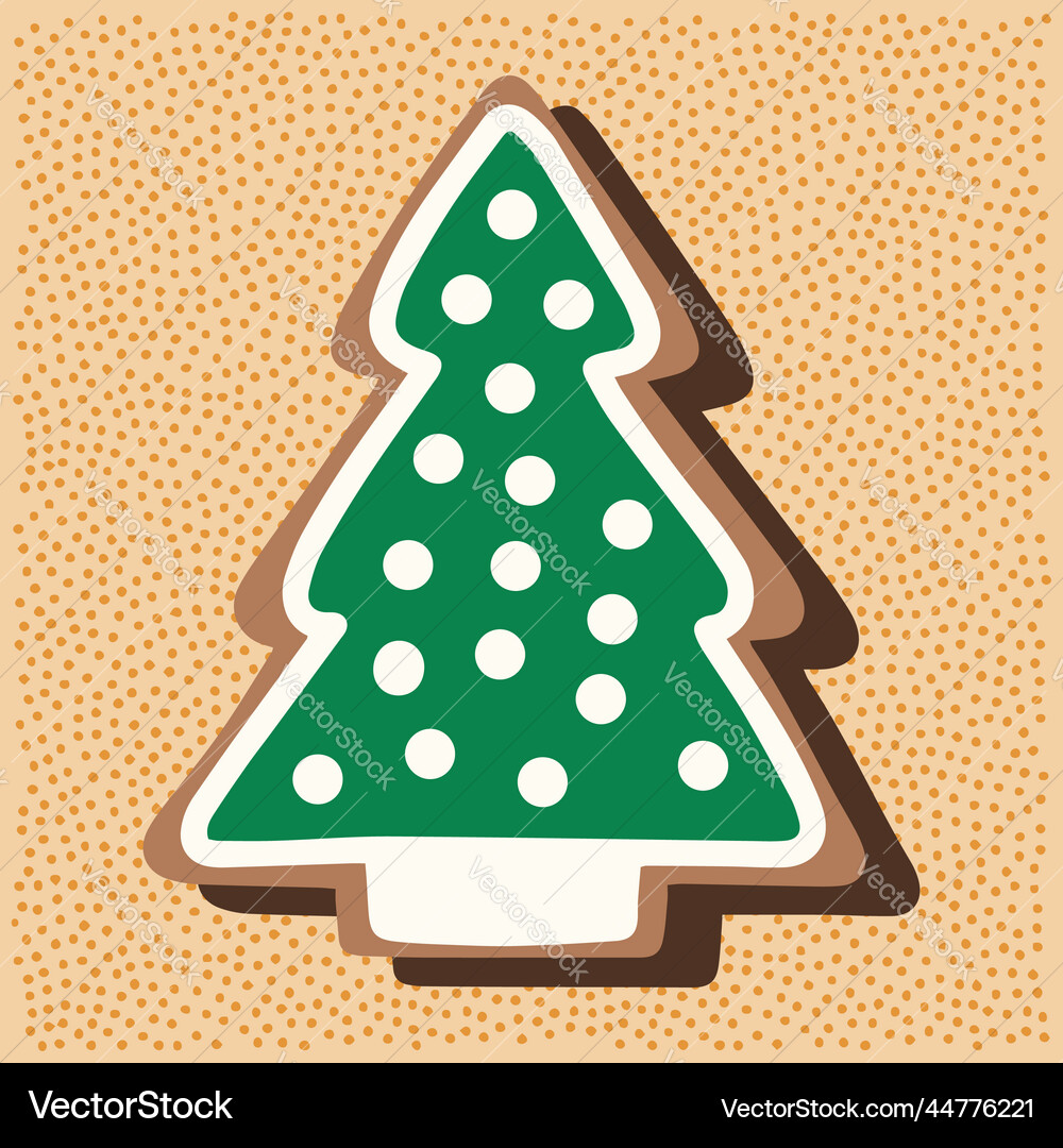 Gingerbread in the shape of a christmas tree Vector Image