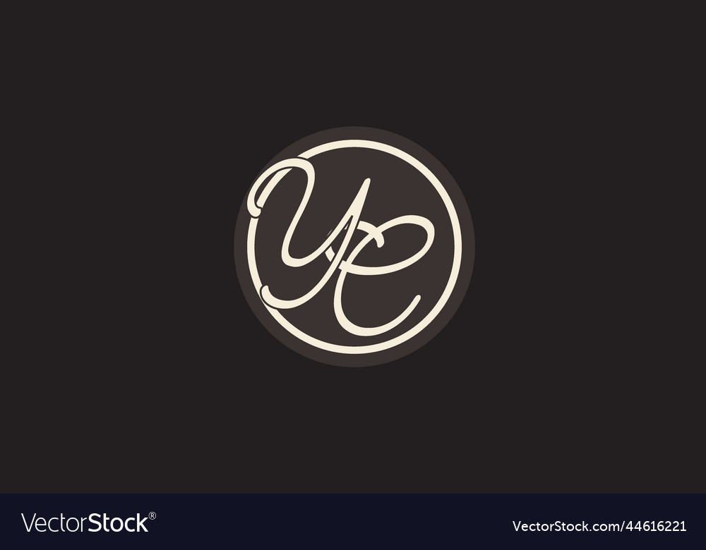 Initial letter yc monogram logo with simple Vector Image