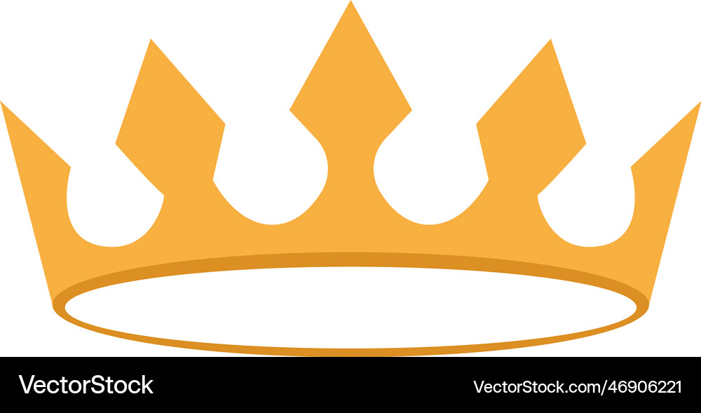 Isolated colored king or queen golden crown icon Vector Image