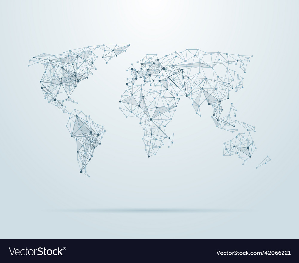Low poly world map Royalty Free Vector Image - VectorStock