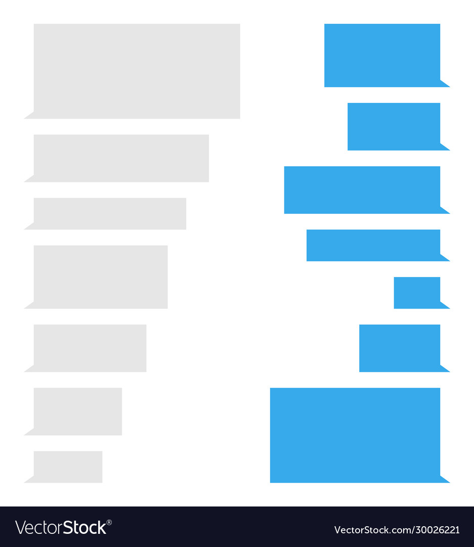 Message bubbles chat template set smart phone sms Vector Image