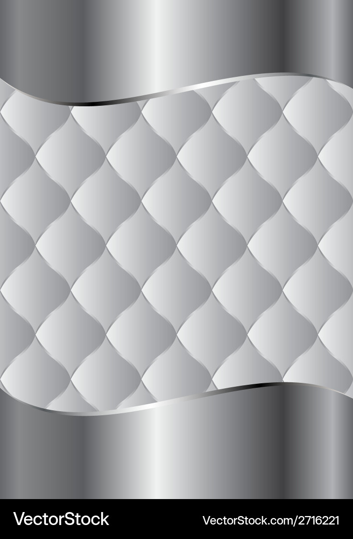 Metallic background with gray pattern inside Vector Image