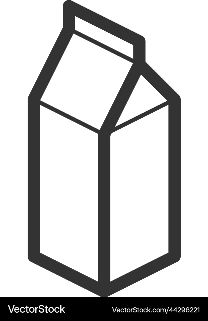 Milk box icon black line drink carton package Vector Image