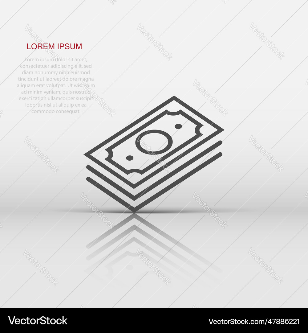 Money stack icon in flat style exchange cash Vector Image