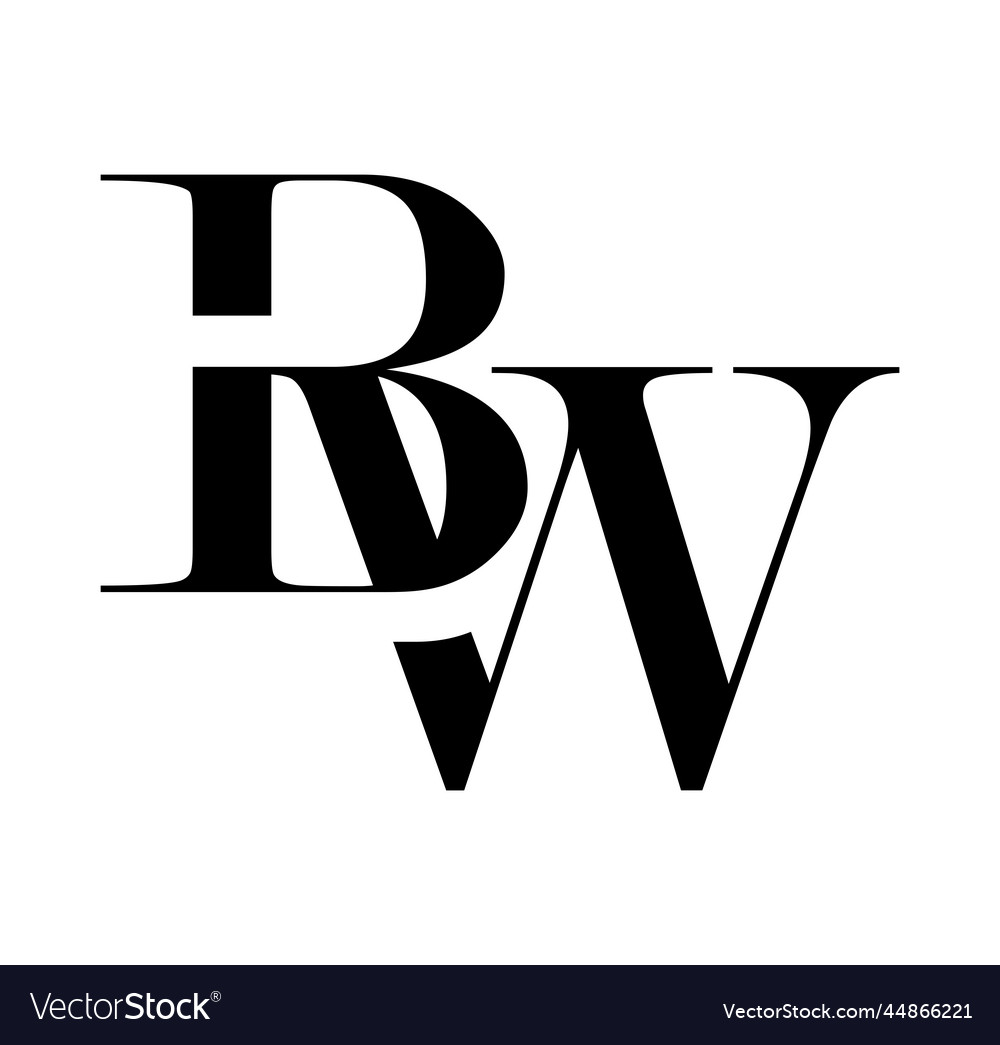 Monogram logo initial letters bw Royalty Free Vector Image Monogram logo initial letters bw Royalty Free Vector Image