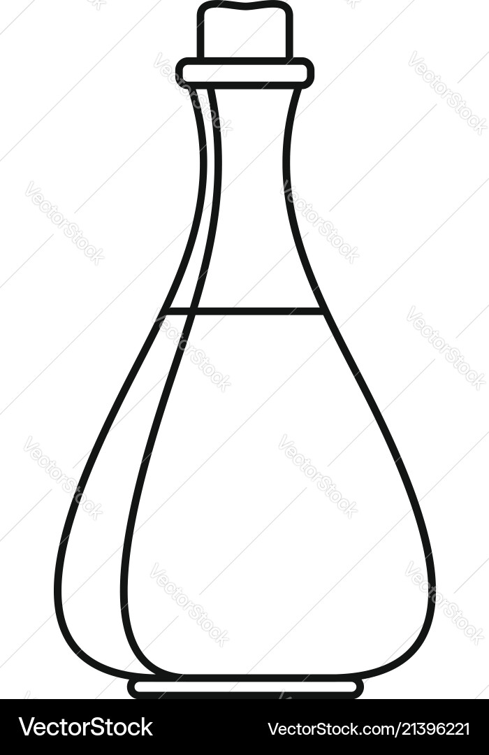 Olive oil bottle icon outline style Royalty Free Vector