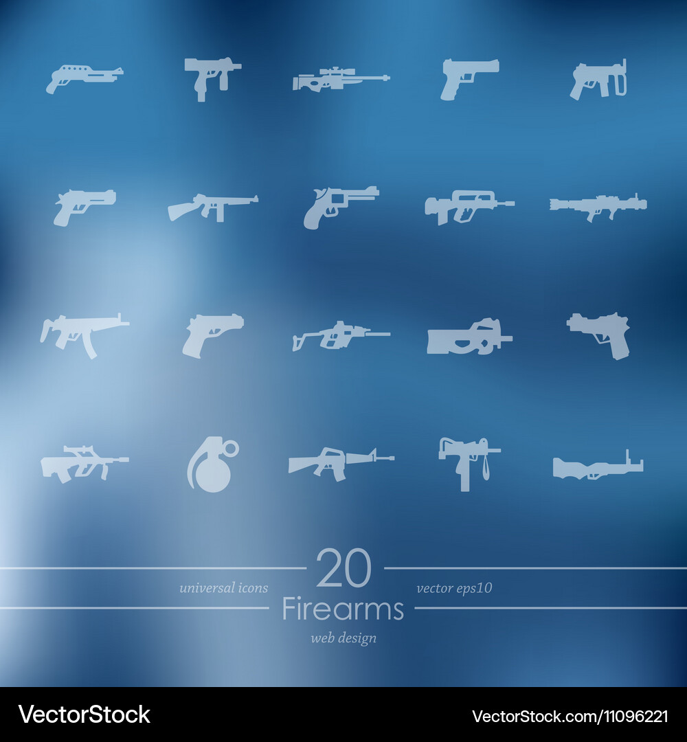 Set of firearms icons Royalty Free Vector Image