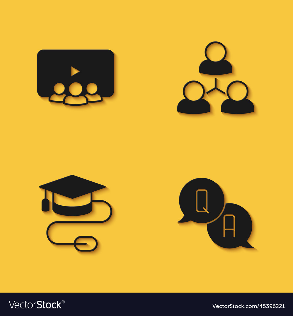 Set online class question and answer graduation Vector Image