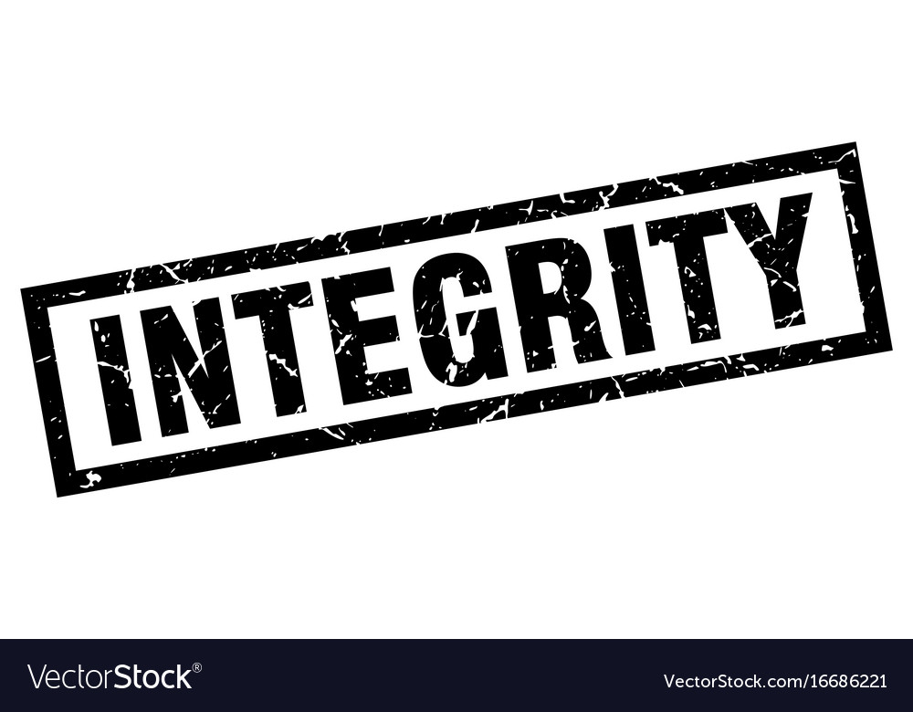 Square grunge black integrity stamp Royalty Free Vector