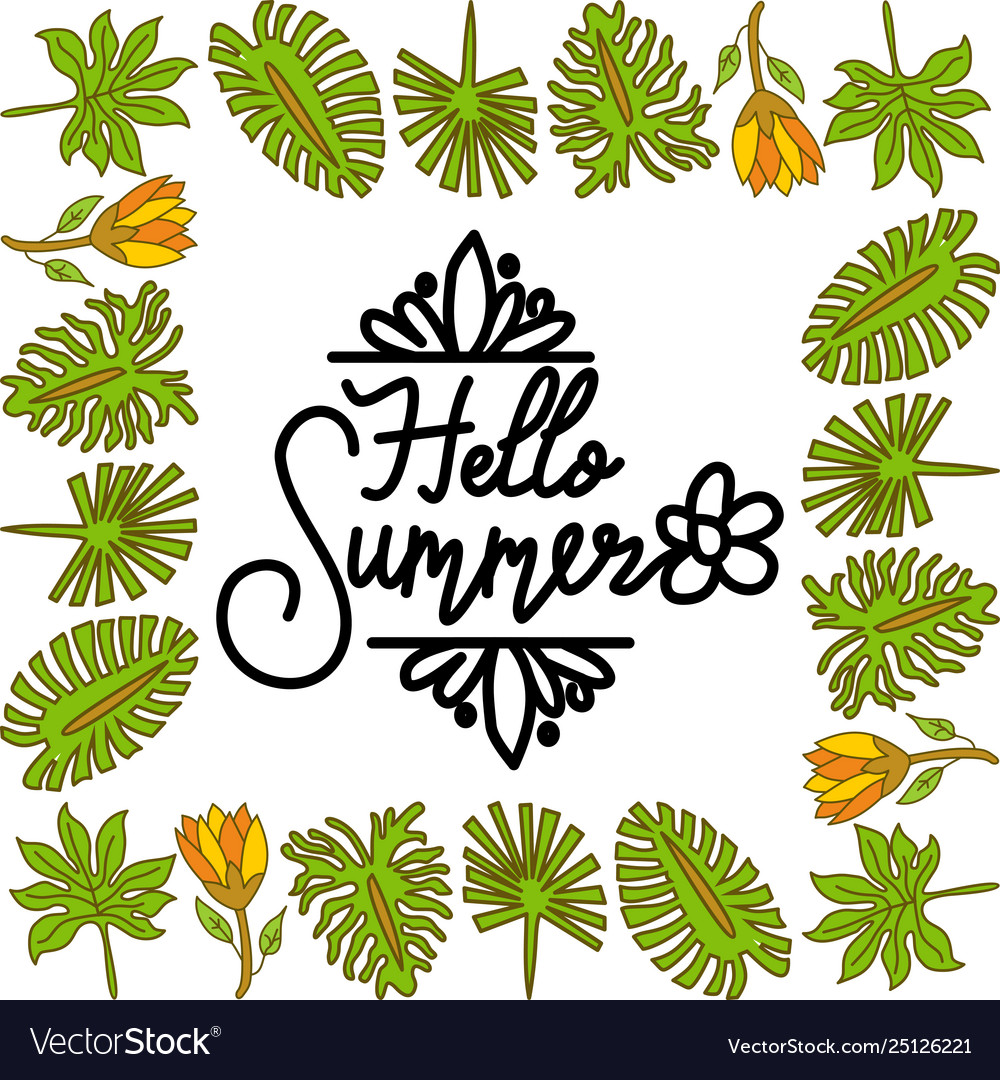 Summer frame text template background Royalty Free Vector