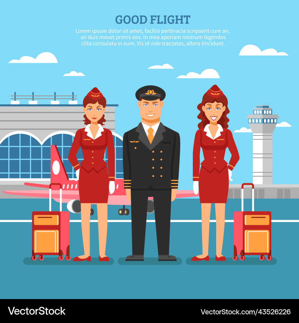 Airport employees poster Royalty Free Vector Image