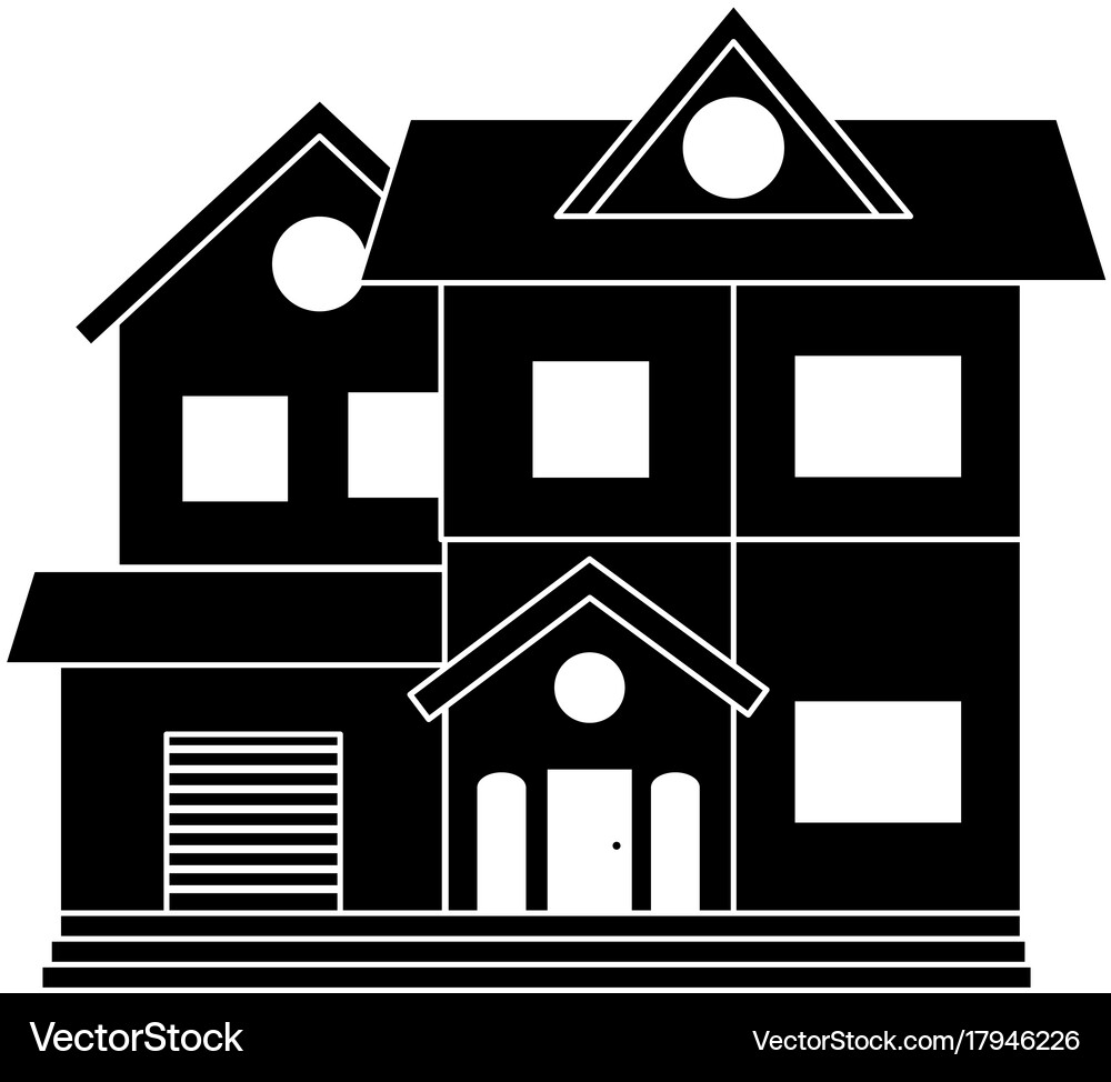 Beautiful house building isolated icon Royalty Free Vector